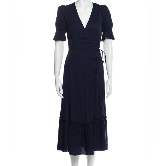 Reformation | Dresses | New With Tags Reformation Navy Blue Wrap Dress ...